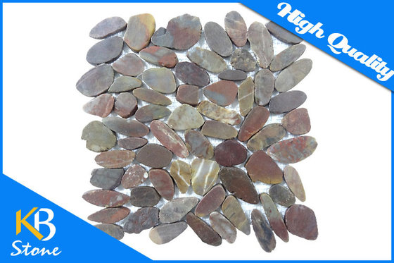 Mixed Color Pebble Stone Mosaic Tile Polished Home Decoration Bathroom Marble Tiles