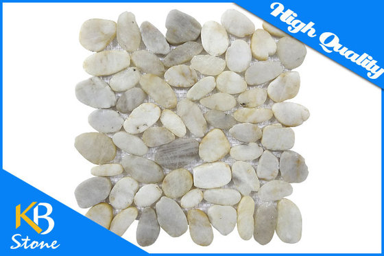 Spilt Surface Onyx Pebble Stone Shower Floor Mosaic Tile Irregular Shape 12 x 12 Inch