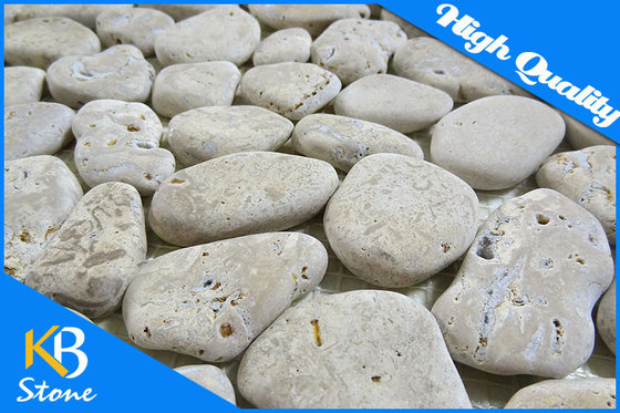 Modern Home Decoration Travertine Pebble Flooring Tile / Stone Mosaic Wall Tiles for Kitchen