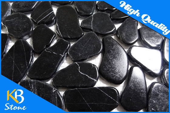 Internal External Decorative Wall Tile Pebble Stone Marble Tile / Black Mosaic Stone Tiles