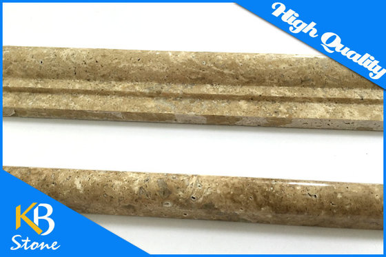 Polished Mosaic Border Tile Chocolate Travertine Liner Marble Stone Chair Rail Borders