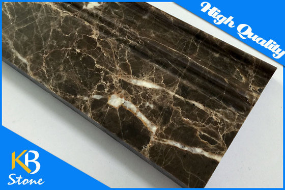Dark Emperador Marble Border Polished Wall or Floor Tile 305 x 100mm for Bath Wall