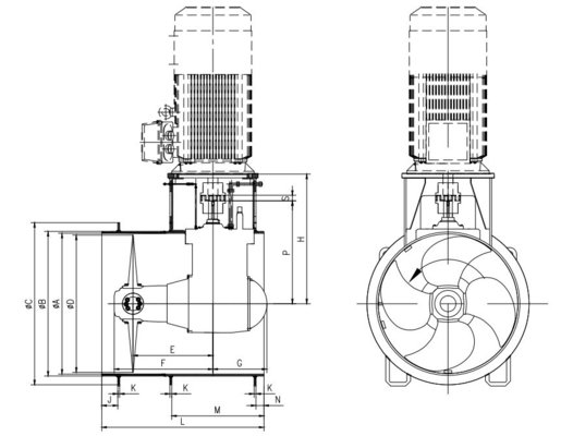 Cpp Or Fpp Tc/Tf-Series Tunnel Thruster For Offshore Or Port-Arrival Operations Of Ships