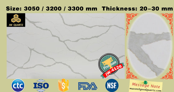 JW-4126 Lightning-Vast Veined Artificial Quartz Stone Slab