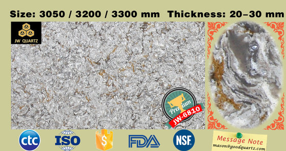 JW-6810 Seabed-Household Artificial Quartz Stone Slab for Countertop