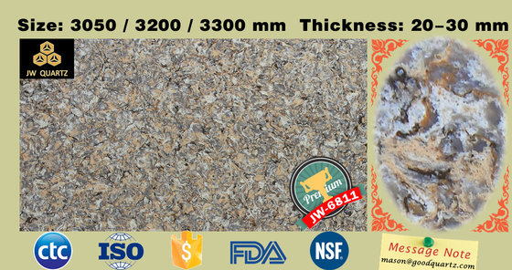 JW-6811 Rare Steak-Natural Marble looking Quartz Stone Slab for Countertop