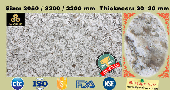 JW-6812 Snow Mountain-White mixed Grey Artificial Quartz Stone Slab for Countertop