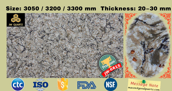 JW-6815 Venice-Stain Resistant Artificial Quartz Stone Slab for Countertop