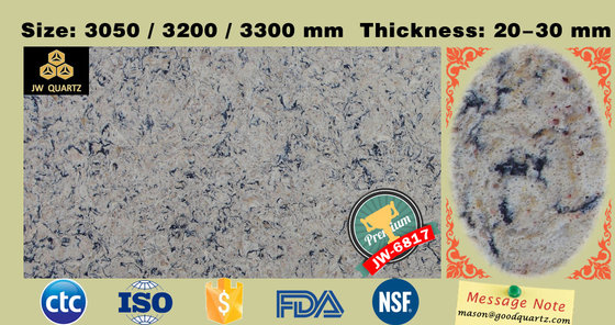 JW-6817 Petroland-Scratch Resistant Artificial Quartz Stone Slab for Countertop