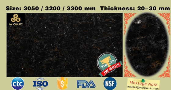 JW-6825 Night Sky-Zero Formaldehyde Artificial Quartz Stone Slab