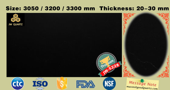JW-5228 Blackhole-Black Artificial Quartz Stone Slab