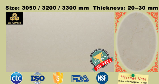 JW-5221 Pasta Beige-Artificial Quartz Stone Slab for Countertop