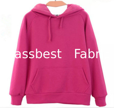 High quality of durable and good thermal for casual sportwear hoodie velboa knitted fabric supplier