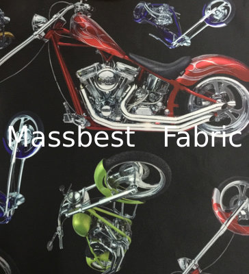 New Printing !  100% cotton MOTORCYCLE Pattern for casual clothing Jacquard knitted fabric supplier
