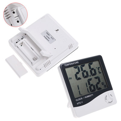 HTC-1 Digital LCD Thermometer Hygrometer Temperature Humidity Meter Gauge for Clock Alarm