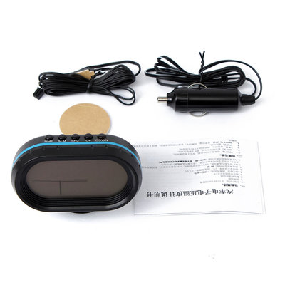 4 In 1 LCD Digital Thermometer Voltmeter Voltage Meter Tester Monitor Luminous Clock