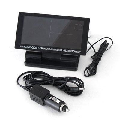 Digital Car Thermometer Hygrometer 12V DC LCD Screen Hygrothermograph Weather Forecast