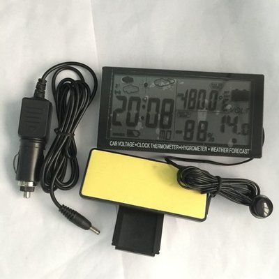 Digital Car Thermometer Hygrometer 12V DC LCD Screen Hygrothermograph Weather Forecast