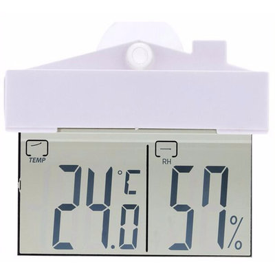 Digital Transparent Display Thermometer Hydrometer Indoor Outdoor Home Decoration