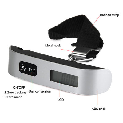 Portable Mini LCD Luggage Electronic Scale Thermometer 50kg Capacity Hanging Digital Weigh