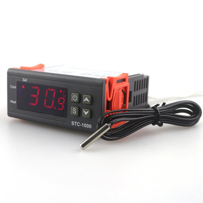 Two Relay Output LCD Digital Temperature Controller with Sensor 110~220VAC 10A Thermostat