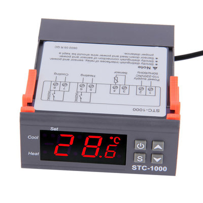 Two Relay Output LCD Digital Temperature Controller with Sensor 110~220VAC 10A Thermostat