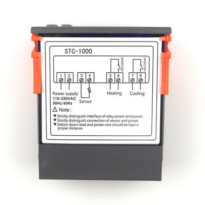 Two Relay Output LCD Digital Temperature Controller with Sensor 110~220VAC 10A Thermostat