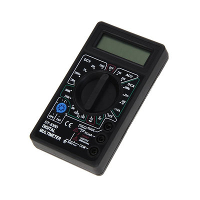 Mini Digital Multimeter with Buzzer Voltage Ampere Meter Test Probe DC AC LCD