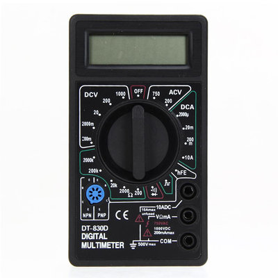 Mini Digital Multimeter with Buzzer Voltage Ampere Meter Test Probe DC AC LCD