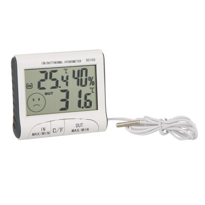 Temperature Humidity 2.9" LCD Indoor/Outdoor Digital Thermometer Hygrometer Meter w/Wired