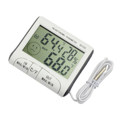 Temperature Humidity 2.9" LCD Indoor/Outdoor Digital Thermometer Hygrometer Meter w/Wired