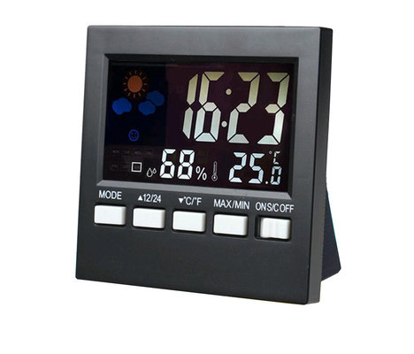 Colorful LCD Digital Thermometer Hygrometer weather station Tester Clock Alarm Snooze