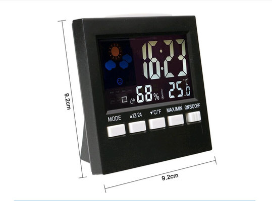 Colorful LCD Digital Thermometer Hygrometer weather station Tester Clock Alarm Snooze