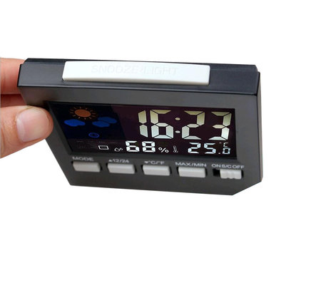 Colorful LCD Digital Thermometer Hygrometer weather station Tester Clock Alarm Snooze