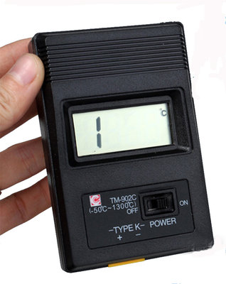 New Black K Type Digital LCD Temperature Detector Thermometer Industrial Thermodetector