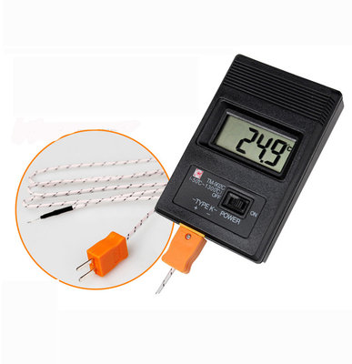 New Black K Type Digital LCD Temperature Detector Thermometer Industrial Thermodetector