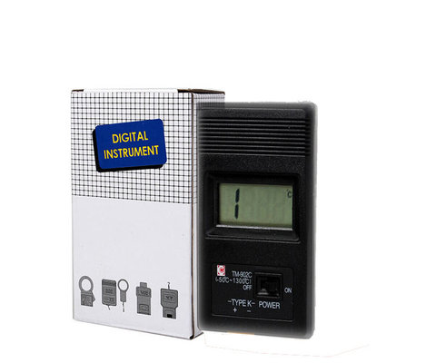 New Black K Type Digital LCD Temperature Detector Thermometer Industrial Thermodetector