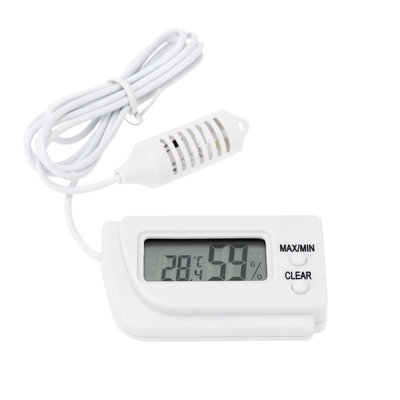 White Mini Digital Temperature and Humidity Meter Incubator Pet Tortoise Hatching Eggs