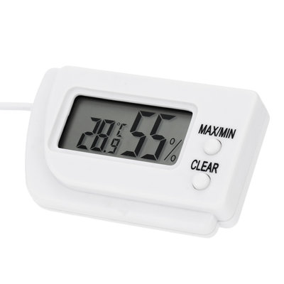 White Mini Digital Temperature and Humidity Meter Incubator Pet Tortoise Hatching Eggs