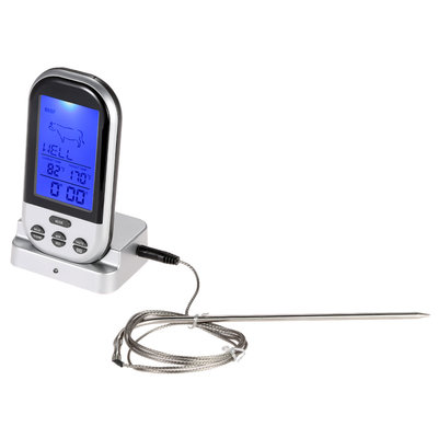 LCD Wireless Barbecue Timer Food Cooking Thermometer Digital Probe Meat Thermometer BBQ