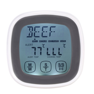 Mini LCD Kitchen Timer Touchscreen Digital Meat Cooking Thermometer and Timer with probe