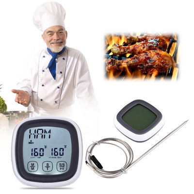 Mini LCD Kitchen Timer Touchscreen Digital Meat Cooking Thermometer and Timer with probe