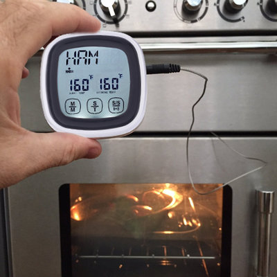 Mini LCD Kitchen Timer Touchscreen Digital Meat Cooking Thermometer and Timer with probe