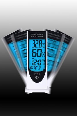 Digital Temperature Humidity Meter Weather Indoor Outdoor Tester Alarm Clock HTC-8