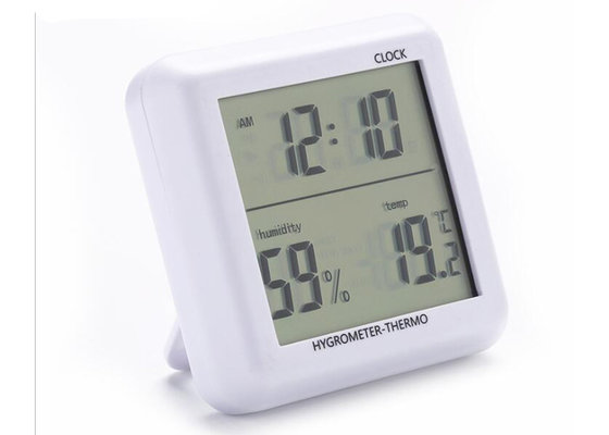 Home Weather Station Indoor Digital C/F Thermometer Hygrometer Clock LCD Temperature Humidity Meter Monitor