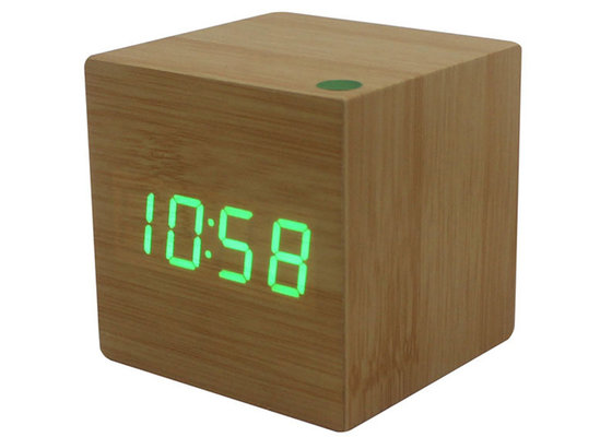 Wooden LED Alarm Clock With Thermometer Temp Date LED Display Calendars Electronic Desktop Digital Table Clocks For Gift