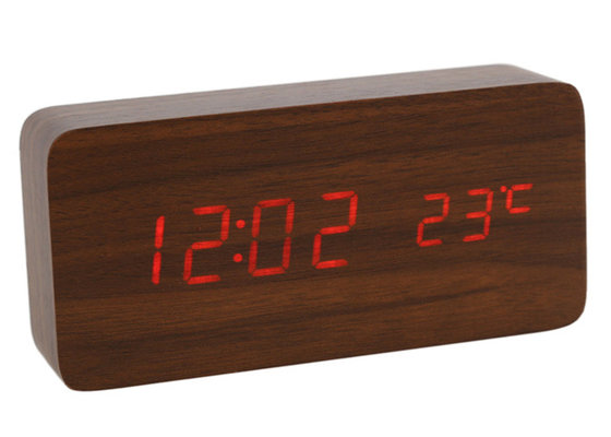 Quality Digital LED Alarm Clock Sound Control Wooden Despertador Desktop Clock USB/AAA Powered Temperature Display Hours