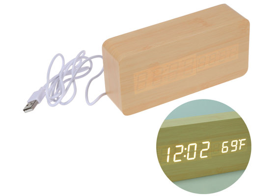 Quality Digital LED Alarm Clock Sound Control Wooden Despertador Desktop Clock USB/AAA Powered Temperature Display Hours