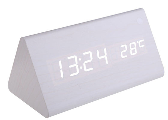 New wooden LED Alarm Clock,despertador Temperature Sounds Control LED display,electronic desktop Digital table clock