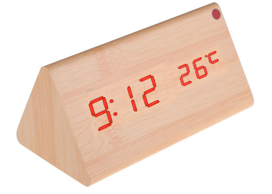 New wooden LED Alarm Clock,despertador Temperature Sounds Control LED display,electronic desktop Digital table clock